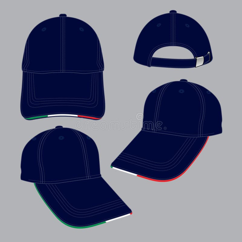 Navy Blue Baseball Cap For Template Vector Stock Illustration ...
