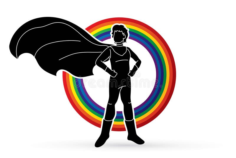 Super Hero Man Standing with Costume Cartoon Graphic Stock Vector ...