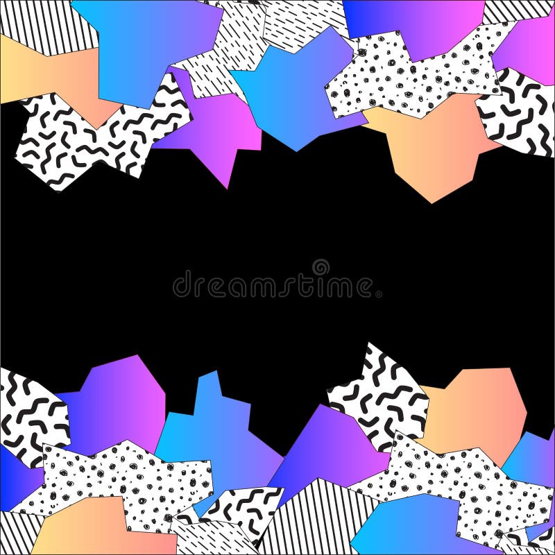 80s style mosaic border stock vector. Illustration of creative - 149093950