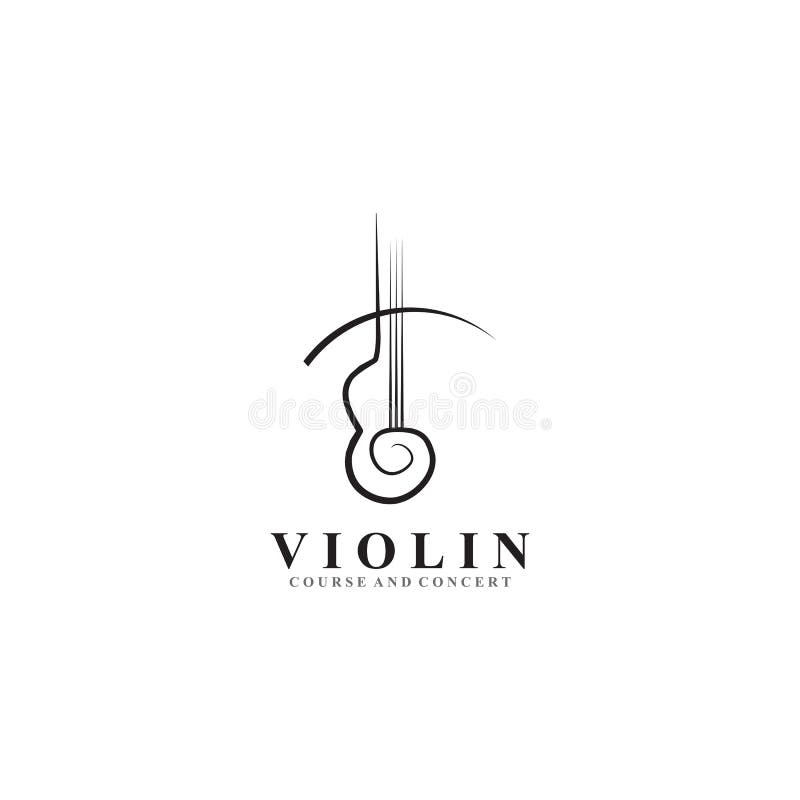 Violin Logo Design Vector Template for Music Course or Concert Stock ...
