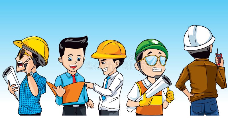 Engineering Man Character Cartoon Illustration Stock Illustration ...
