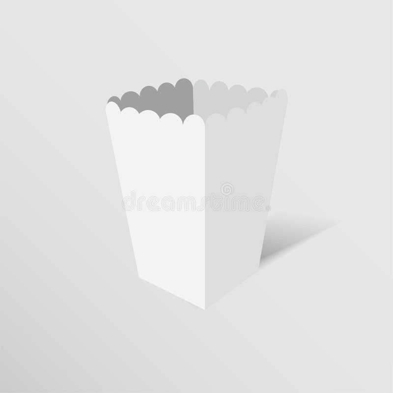 Blank Empty Paper Popcorn Box Mock Up Stock Vector - Illustration of ...