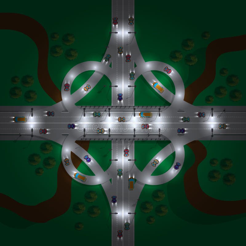 Road junction. stock vector. Illustration of motion - 149369207