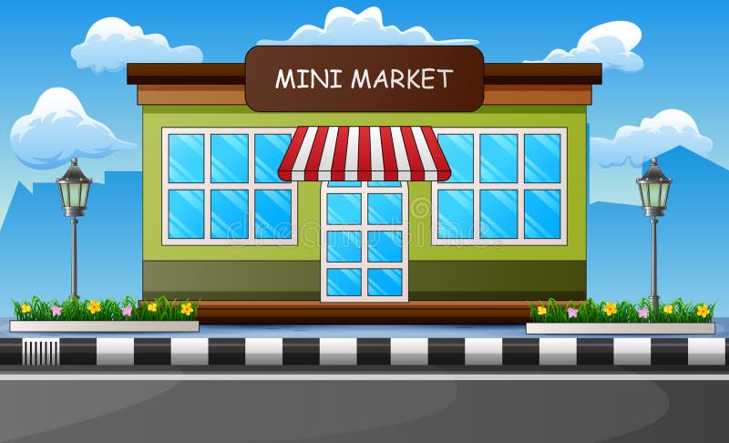 Mini Market Shop Store Retail Shopping Stock Vector - Illustration of ...