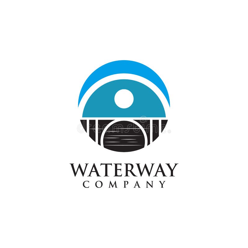 Waterway Logo Design Vector Template Stock Vector - Illustration of ...
