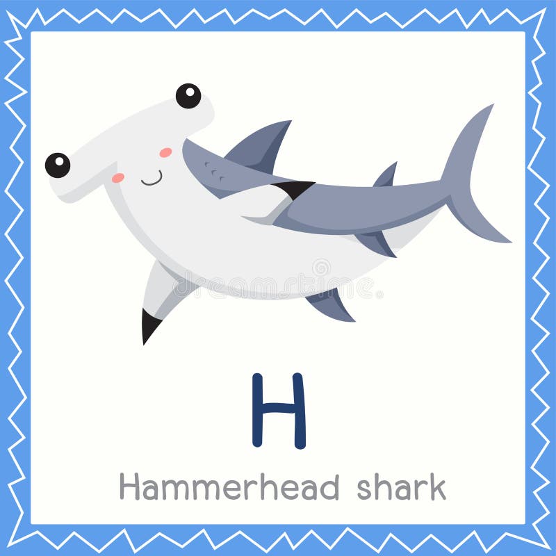 Illustrator of H for Hammerhead Shark Animal Stock Vector ...