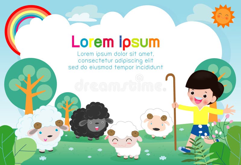 The Shepherd Boy, Story for Kids Vector Illustration. Stock Vector ...