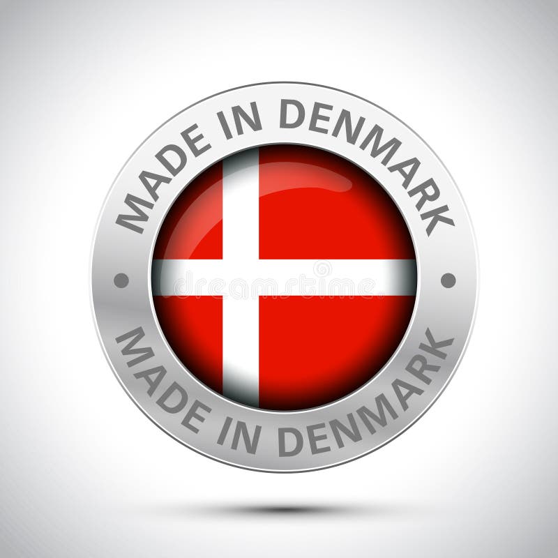 Made in Denmark Flag Metal Icon Stock Vector - Illustration of ...