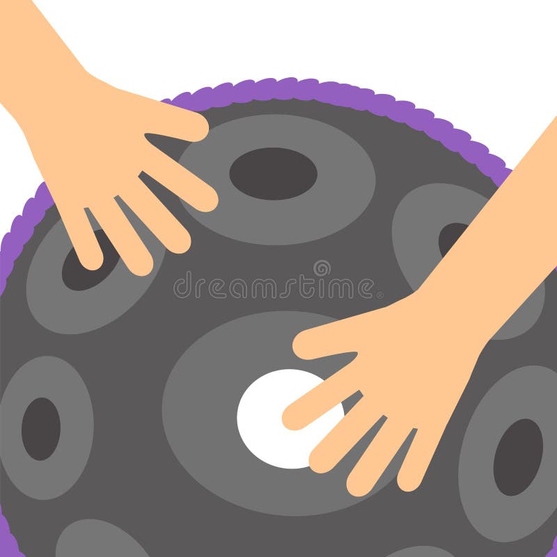 Handpan, Hang Drum, Musical Instrument on a White Background. Hands and ...
