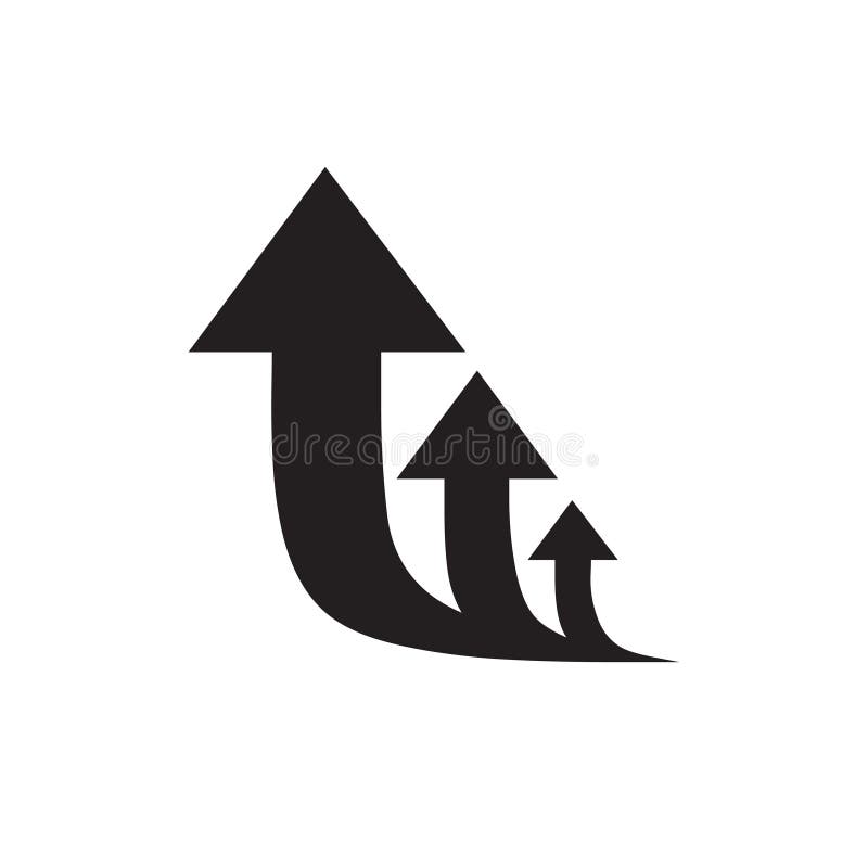 Three Arrows Pointing Up Against a White Background Stock Vector ...