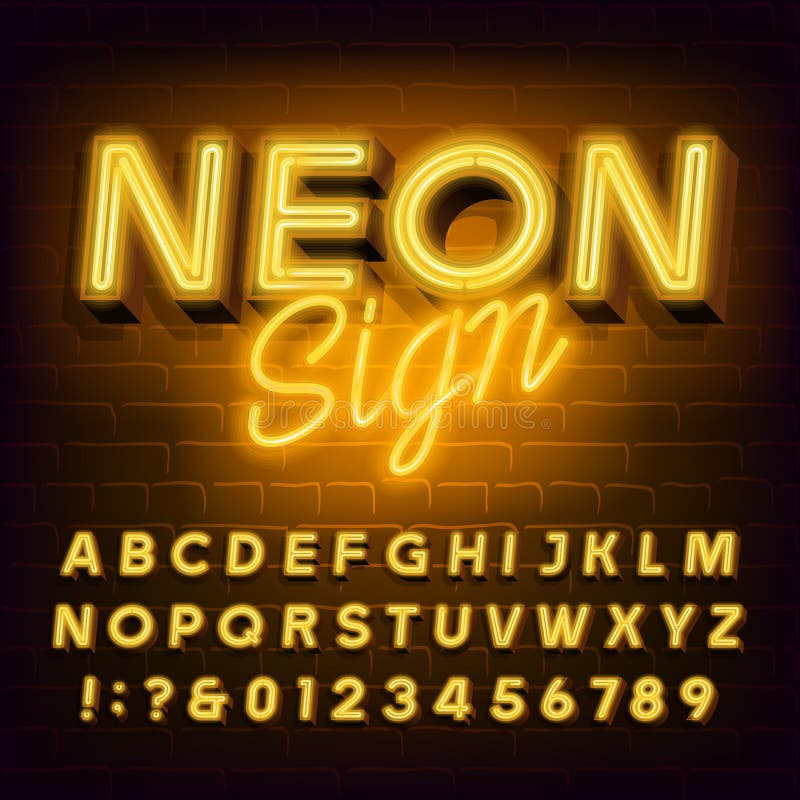 Letters for Signs with Lamps Stock Vector - Illustration of alight ...