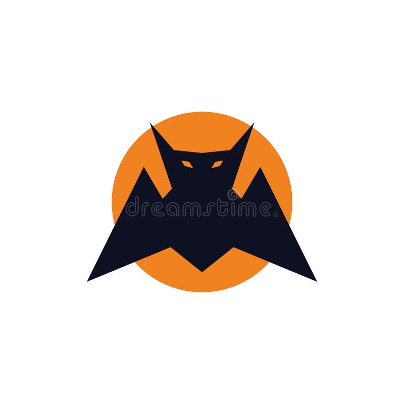 Flying Evil Bat with Full Moon Illustration Stock Illustration ...