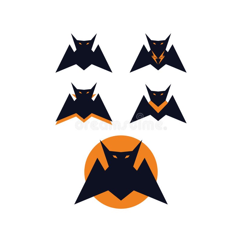 Little Evil Bat Icon and Emblem Illustrations Stock Illustration ...