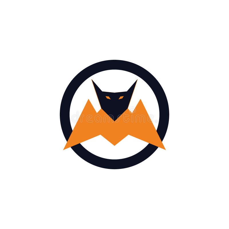 Little Evil Bat Simple Emblem Illustrations Logo Concept Stock ...