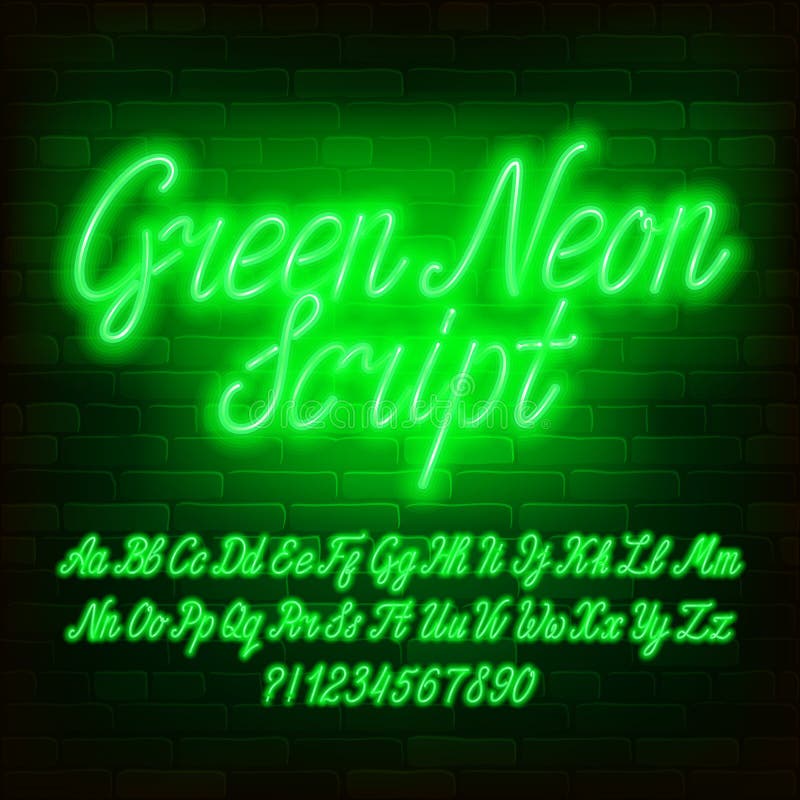 Green Neon Font Stock Illustrations – 5,830 Green Neon Font Stock ...