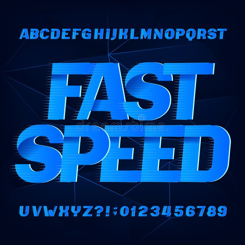 Fast alphabet vector font. stock vector. Illustration of motion - 66704478