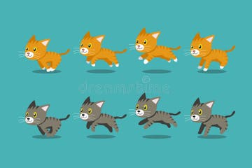 Cat Running Animation Stock Illustrations – 265 Cat Running Animation ...