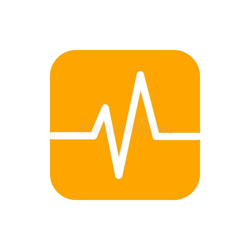 Heart, Human, , Medical,pulse, Beat, Wave, Heartbeat Orange Color Icon ...