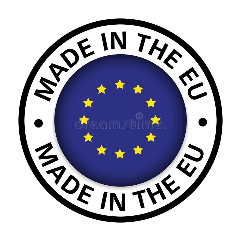 Made In European Union Label, Europe Quality Certificate. Vector Silver ...