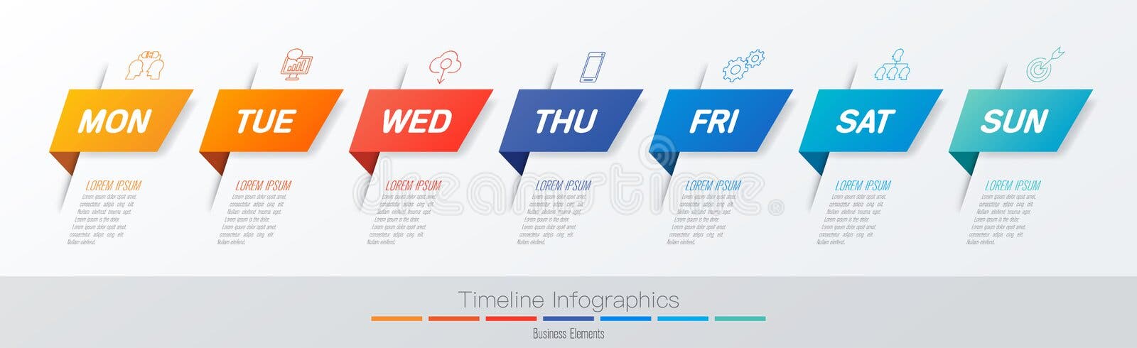 Weekly Planner Monday - Sunday Infographics Design Vector and Business ...