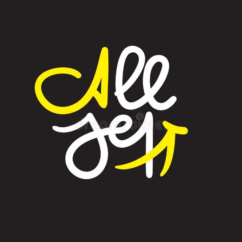 All Set - Simple Inspire and Motivational Quote. Hand Drawn Lettering ...