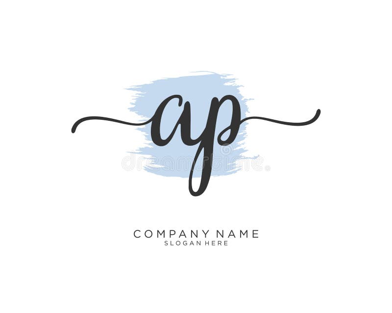 AP Initial Handwriting Logo Concept Stock Illustration - Illustration ...