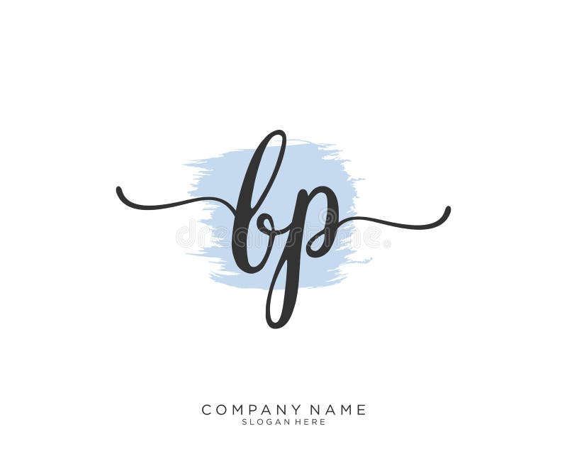 BP Initial Handwriting Logo Template Vector. Stock Vector ...