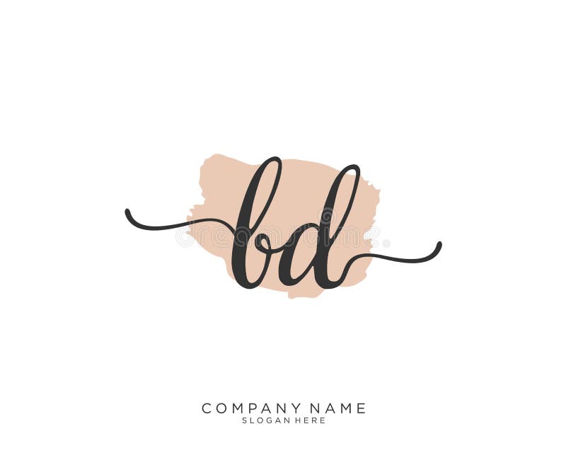 BD Initial Handwriting Logo Concept Stock Illustration - Illustration ...