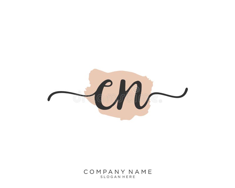 CN Initial Handwriting Logo Template Vector. Stock Vector ...