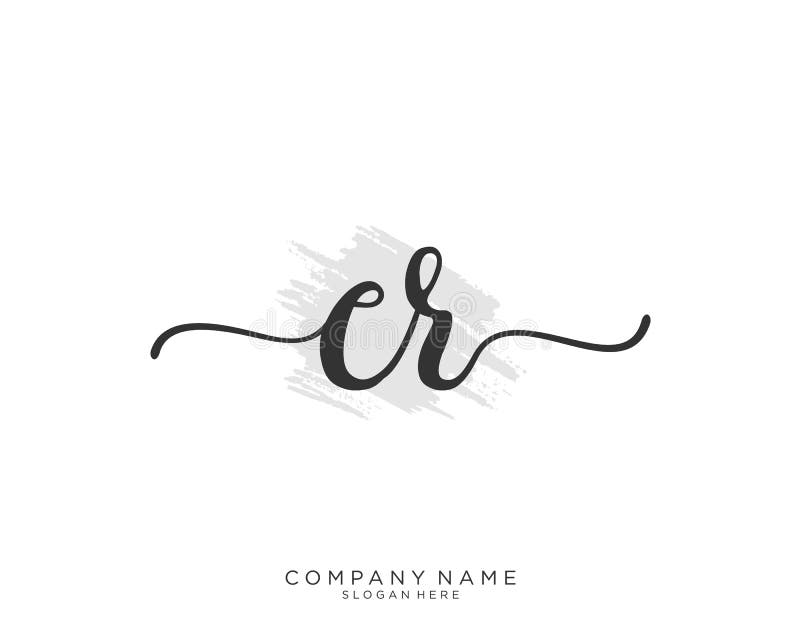 CR Initial Handwriting Logo Concept Stock Illustration - Illustration ...
