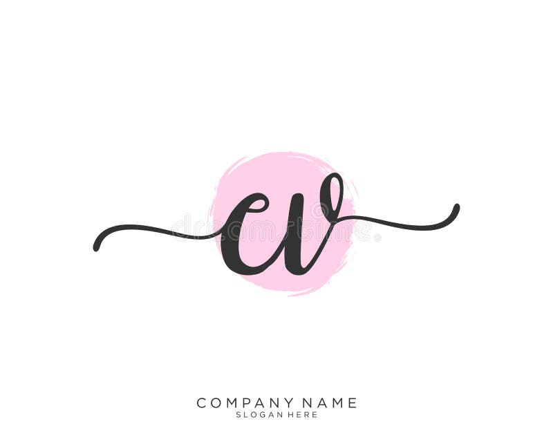 EV Initial Handwriting Logo Concept Stock Illustration - Illustration ...