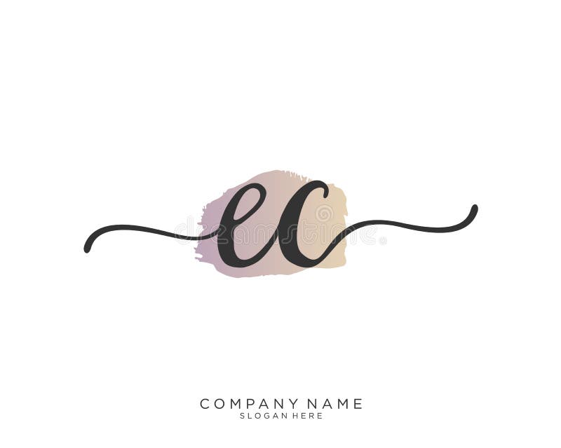 EC Initial Handwriting Logo Concept Stock Vector - Illustration of ...