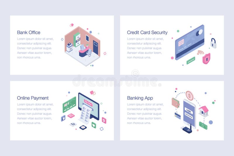 Online Banking Vector Illustrations Pack Stock Vector - Illustration of ...