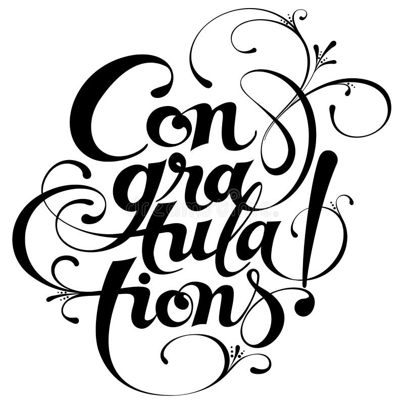 `Congratulations` Calligraphy Stock Vector - Illustration of lettering ...