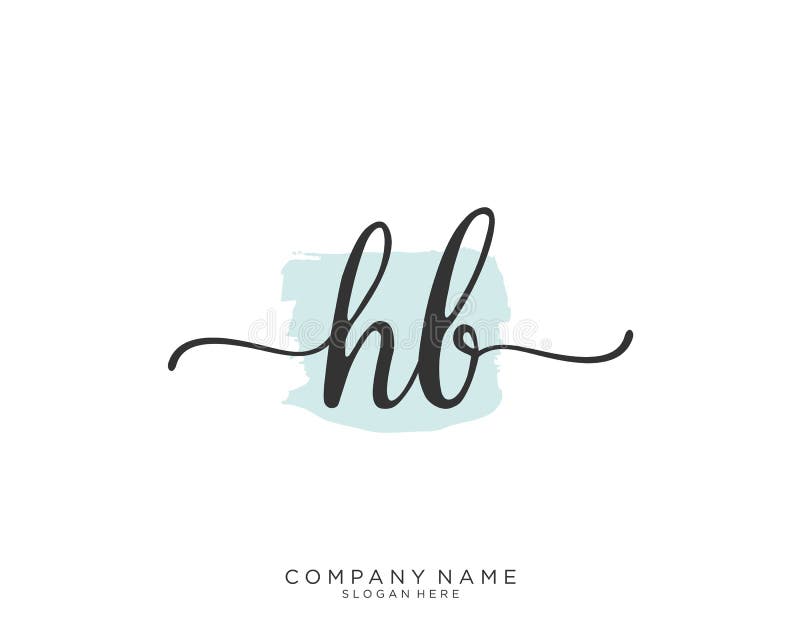 HB Initial Handwriting Logo Concept Stock Illustration - Illustration ...