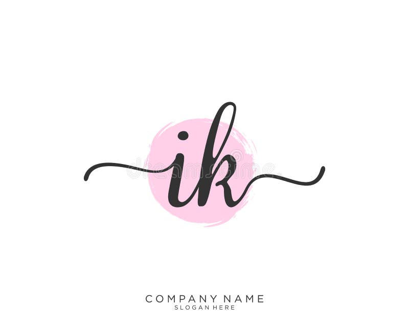 IK Initial Handwriting Logo Concept Stock Illustration - Illustration ...