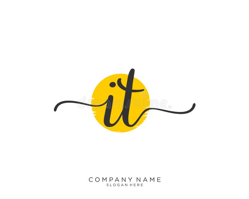 It Initial Handwriting Logo Concept Stock Illustration - Illustration ...