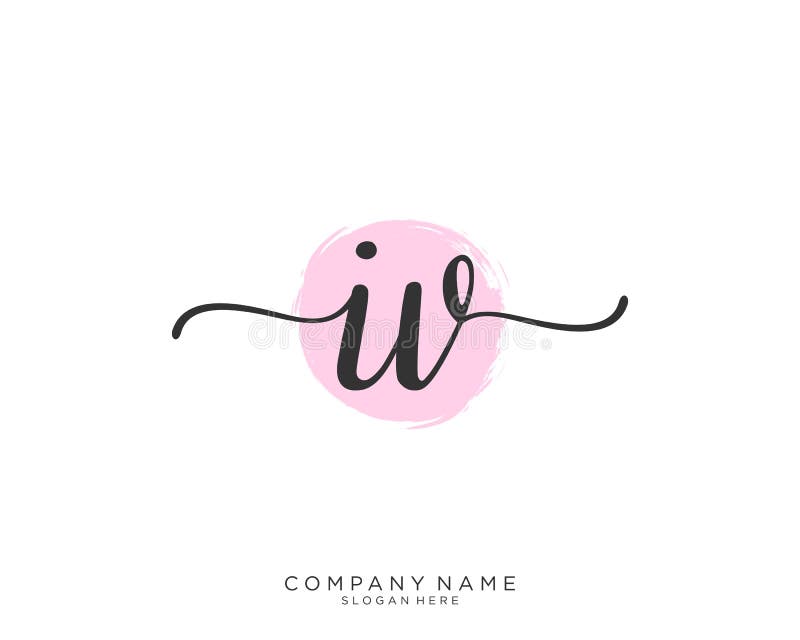 IV Initial Handwriting Logo Concept Stock Vector - Illustration of ...