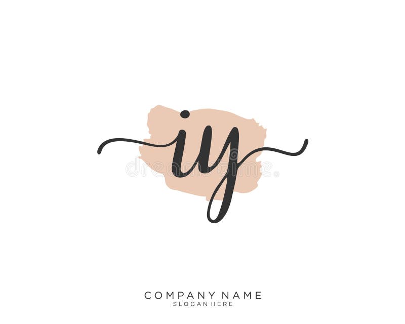 IY Initial Handwriting Logo Concept Stock Illustration - Illustration ...