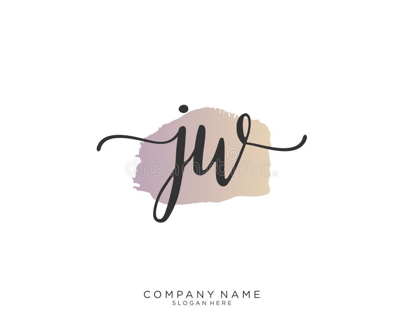 JW Initial Handwriting Logo Template Vector. Stock Vector ...