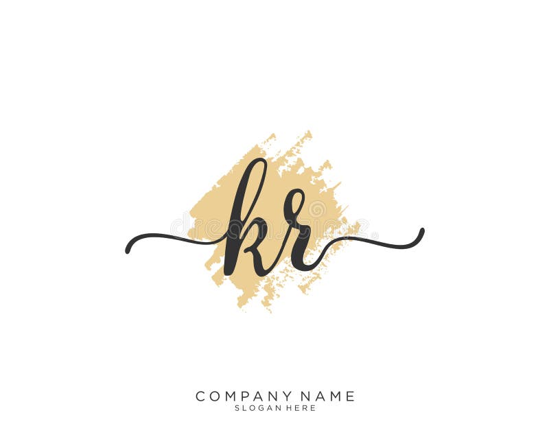 KR Initial Handwriting Logo Template Vector. Stock Vector ...