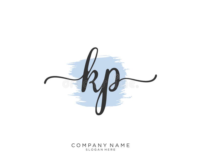 KP Initial Handwriting Logo Template Vector. Stock Vector ...