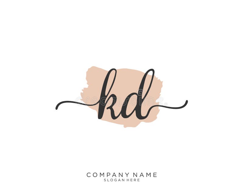 KD Initial Handwriting Logo Concept Stock Illustration - Illustration ...