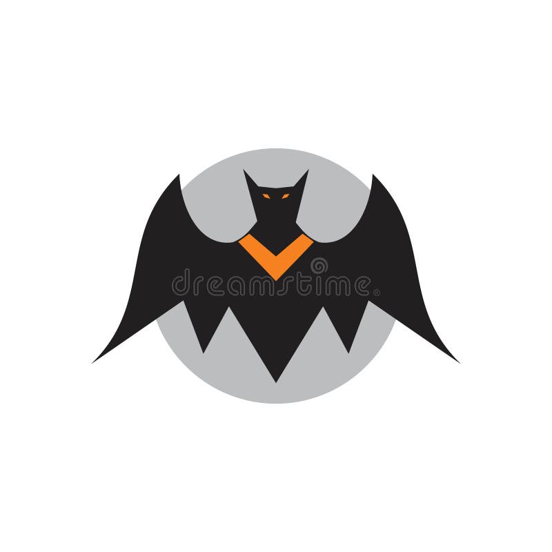 Evil Flying Bat Simple Illustrations Logo Concept Stock Illustration ...