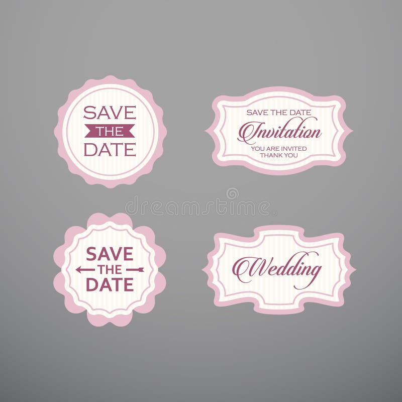 Wedding Set of Label, Badges, Design Elements Stock Vector ...