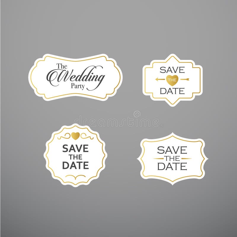 Set of Wedding Label, Badges, Design Elements Stock Vector ...