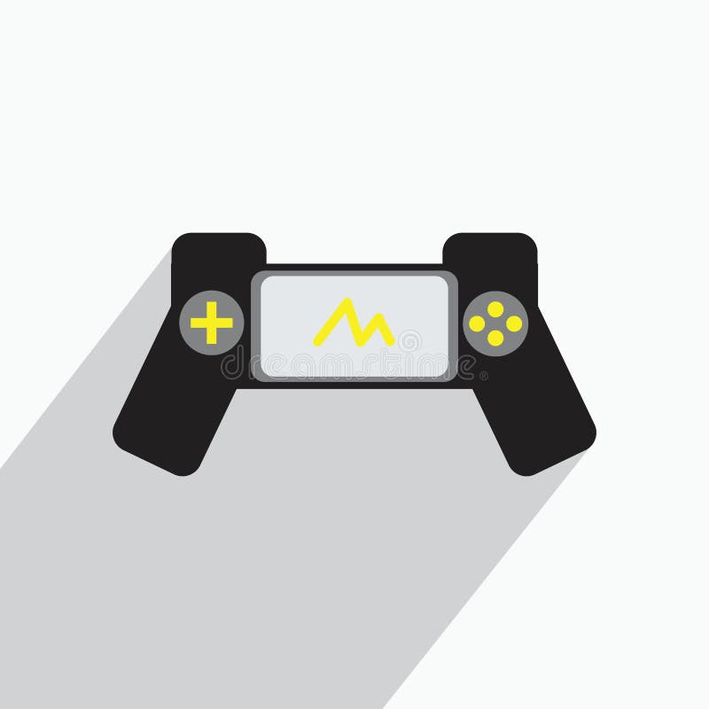 Joy Stick for Game Icon Inside Blank Screen Computer Monitor with ...