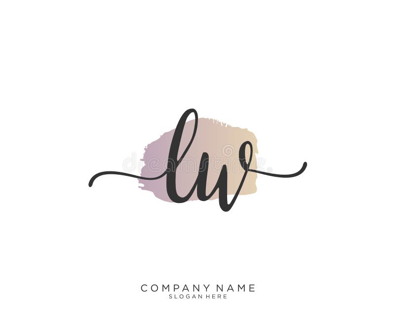 LW Initial Handwriting Logo Template Stock Vector - Illustration of ...