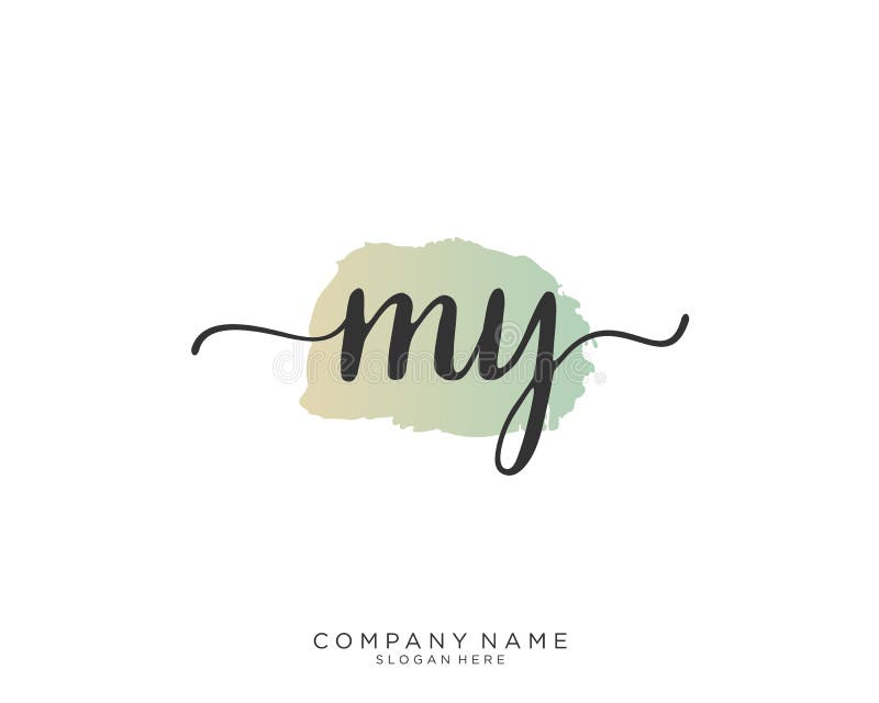 MY Initial Handwriting Logo Concept Stock Illustration - Illustration ...