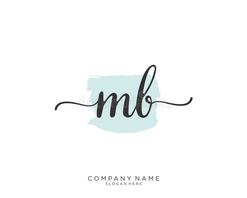 MB Initial Handwriting Logo Template Vector. Stock Vector ...